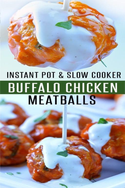 Easy Buffalo Chicken Meatballs (Oven, Slow Cooker or Instant Pot ...