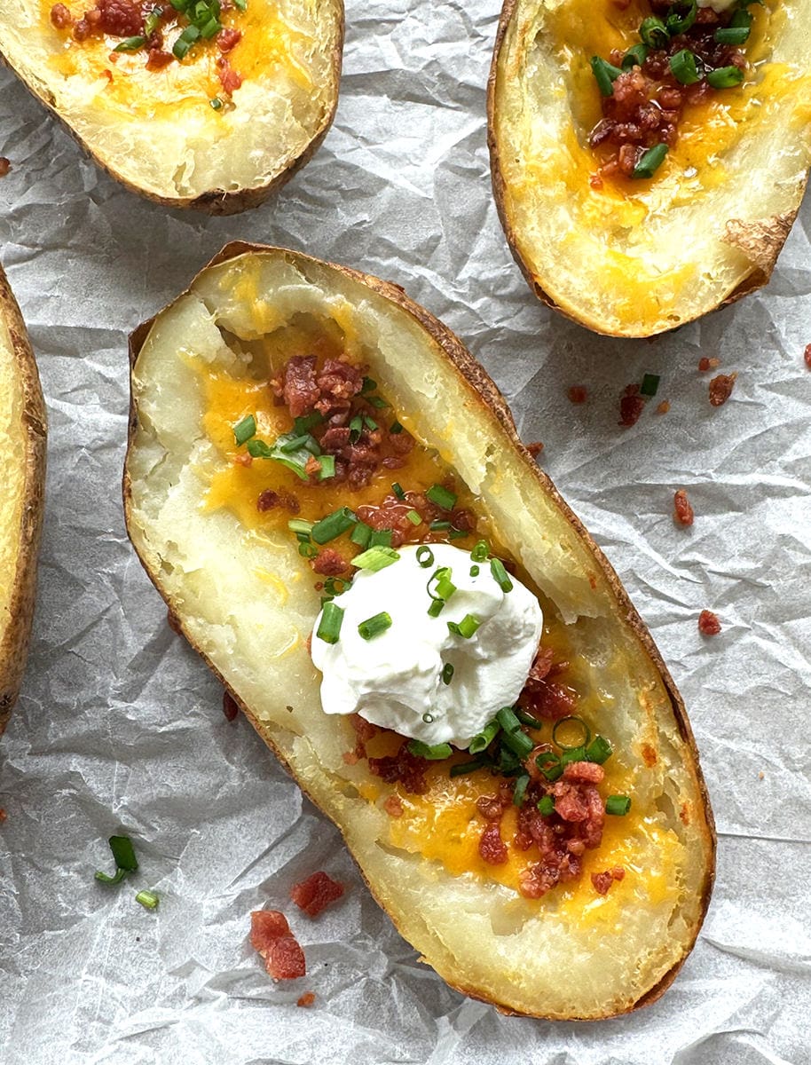 Loaded Potato Skins - Foodie and Wine